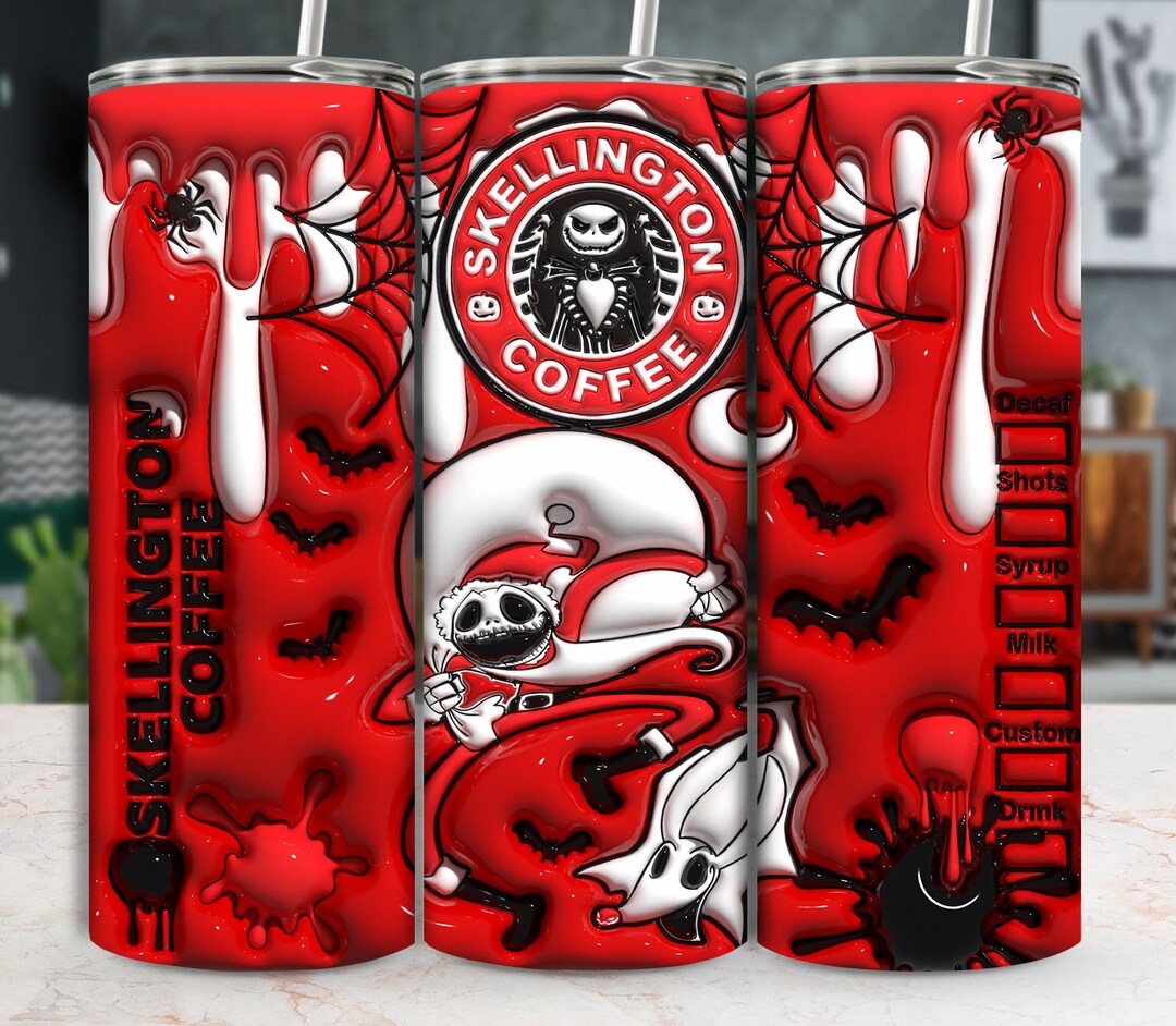 Sandy Claws Jack Skellington Red 20 Oz Skinny 3D Puffed - Etsy