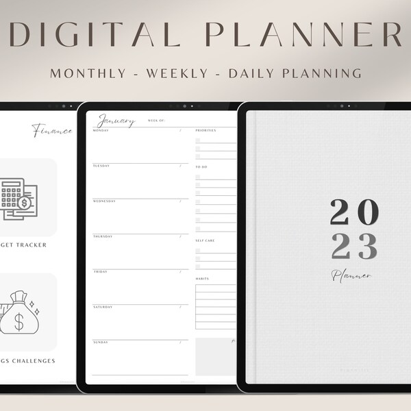 Undated Digital Planner Portrait - Etsy