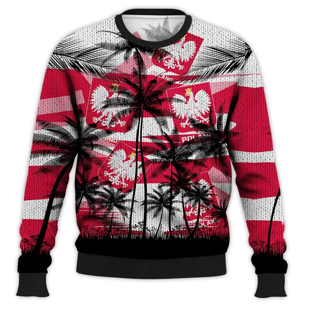 Poland Coconut Pattern Hawaiian Soccer Team, Poland World Cup 2022 3D ...