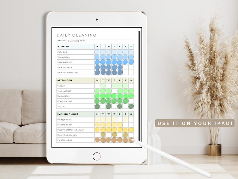PRINTABLE Daily/weekly Cleaning Journal Tracker Chore Chart Family ...