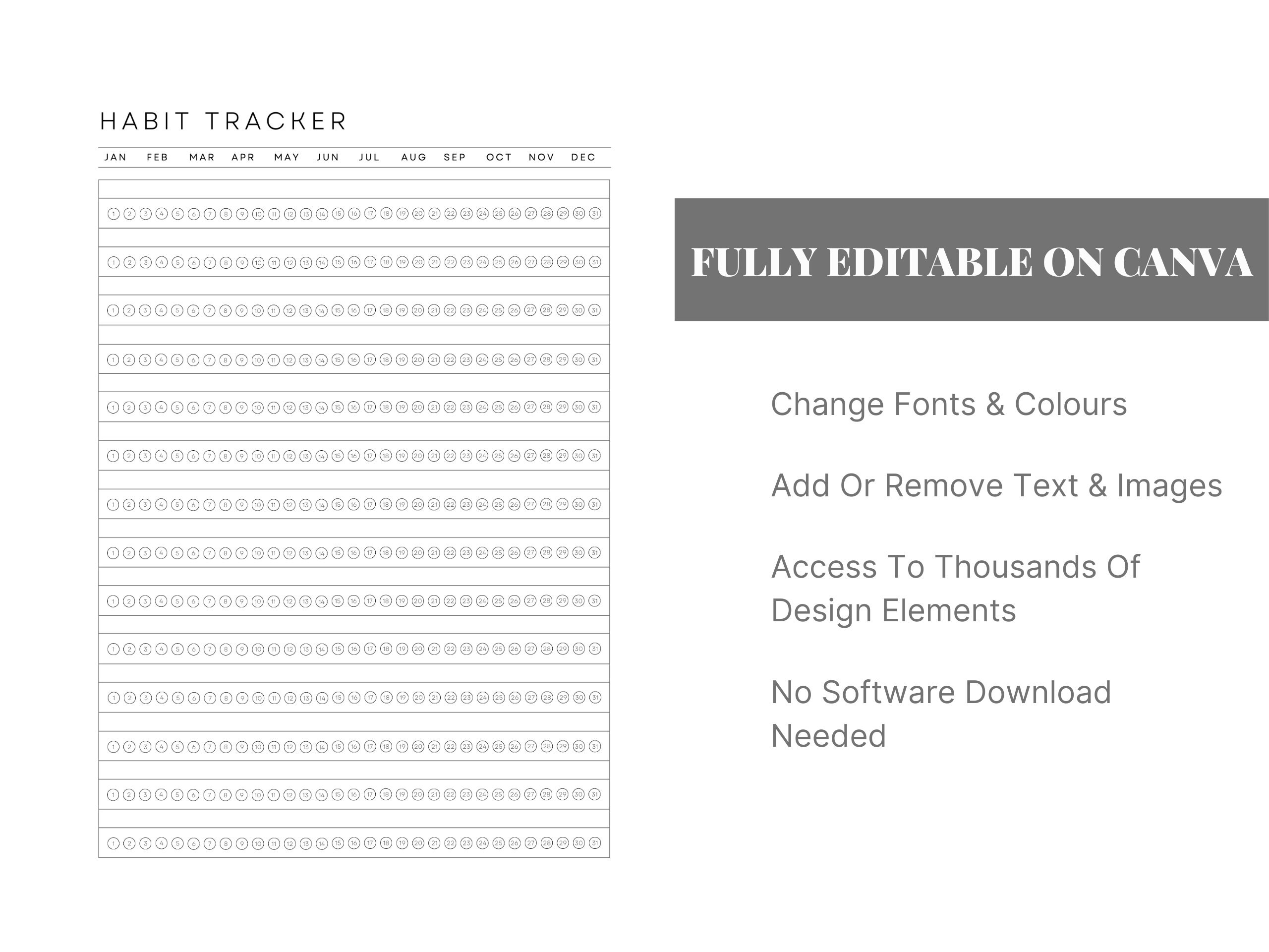 Minimal Everyday Habit Tracker Daily Printable Template/goodnotes ...