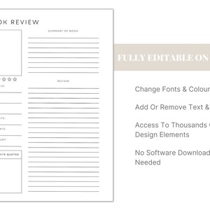 2025 FULL Reading Journal Printable/35 Pages Digital Book Reading ...