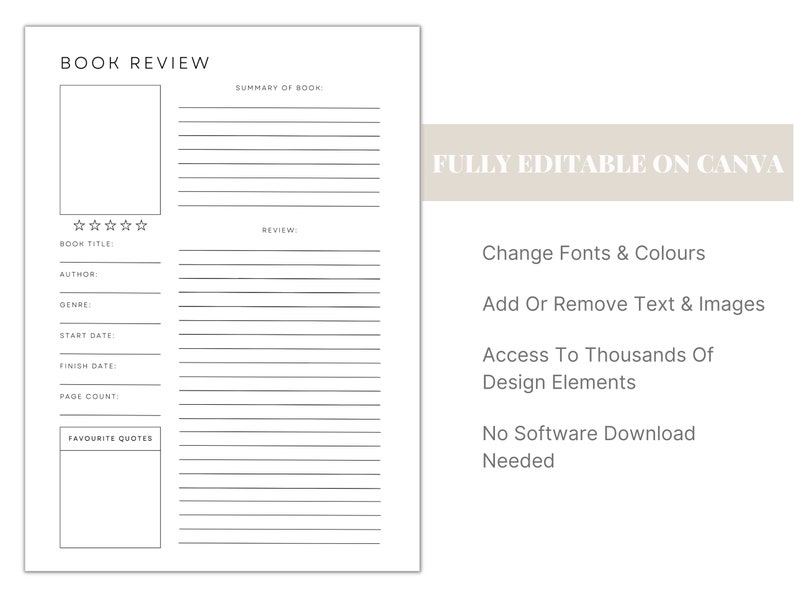 2025 FULL Reading Journal Printable/35 Pages Digital Book Reading ...