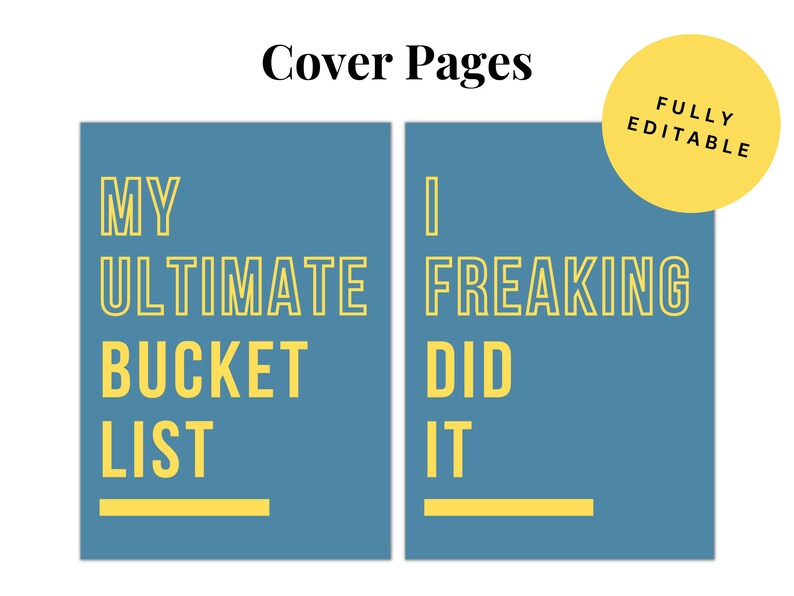 Ultimate Bucket List Printable Planner, Travel Adventure Goals ...