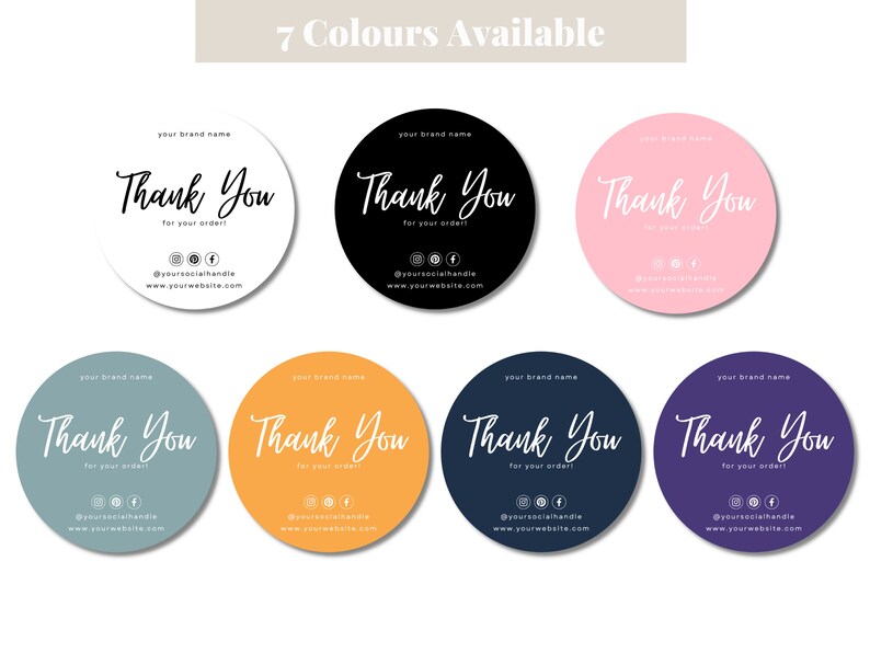 Minimalistic Thank You Sticker Small Business Template Labels/canva ...
