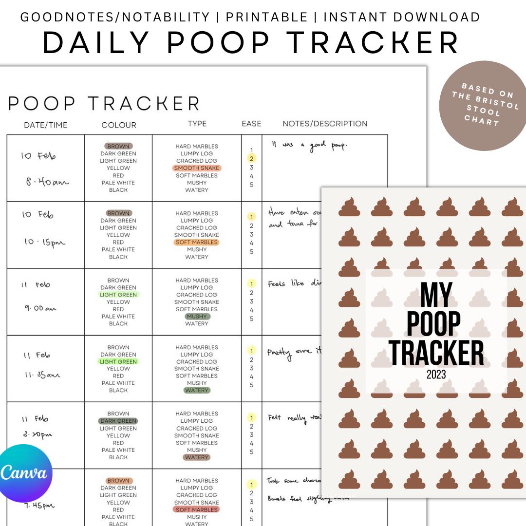 Poop Tracker Printable Sheets/bowel Movement Journal Planner/ibs Celiac ...