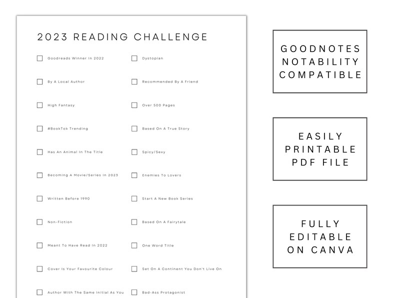 9 Reading Challenge Printables/book Reading Goal Tracker/100 Books ...