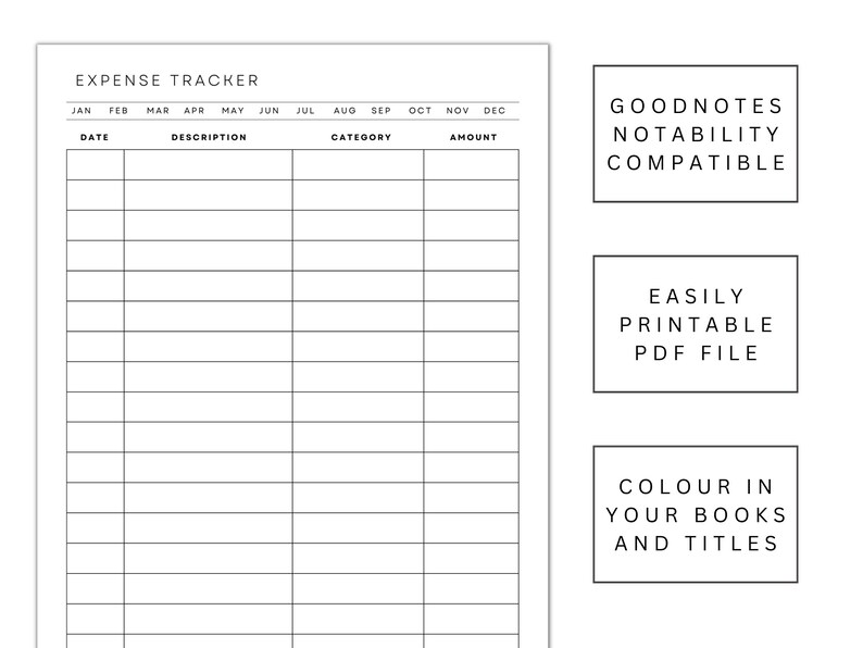 Monthly Expense Tracker Printable/minimalistic Finance Budget Planner ...