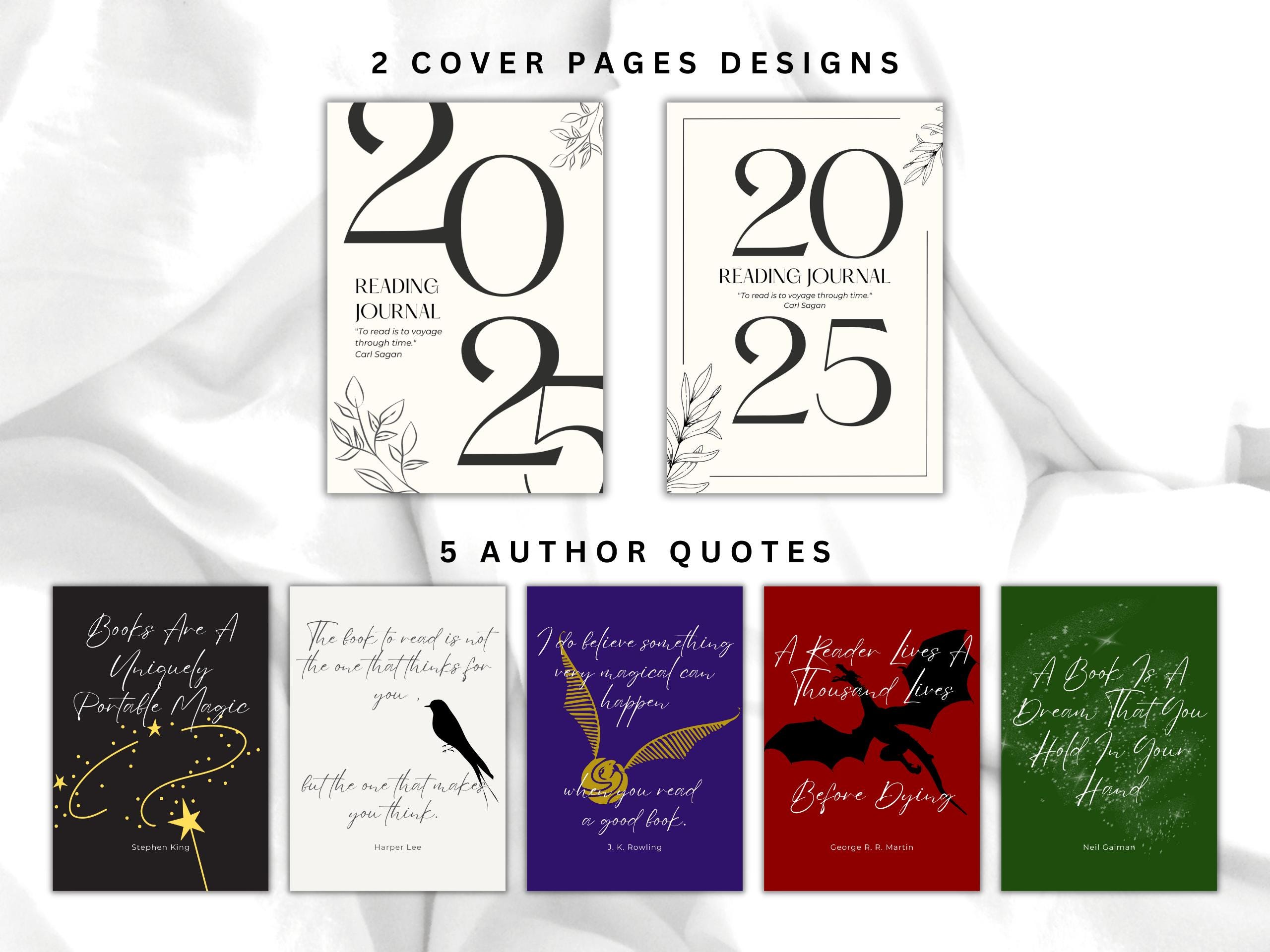 2025 FULL Reading Journal Printable/35 Pages Digital Book Reading ...
