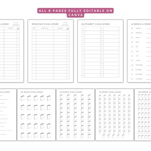 9 Reading Challenge Printables/book Reading Goal Tracker/100 Books ...