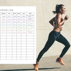 Minimalistic Running Log Printable Tracker/daily, Monthly & Yearly ...