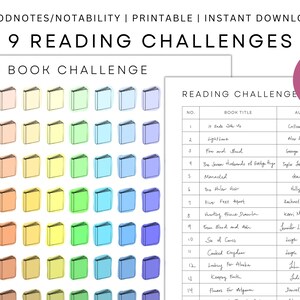 9 Reading Challenge Printables/book Reading Goal Tracker/100 Books ...