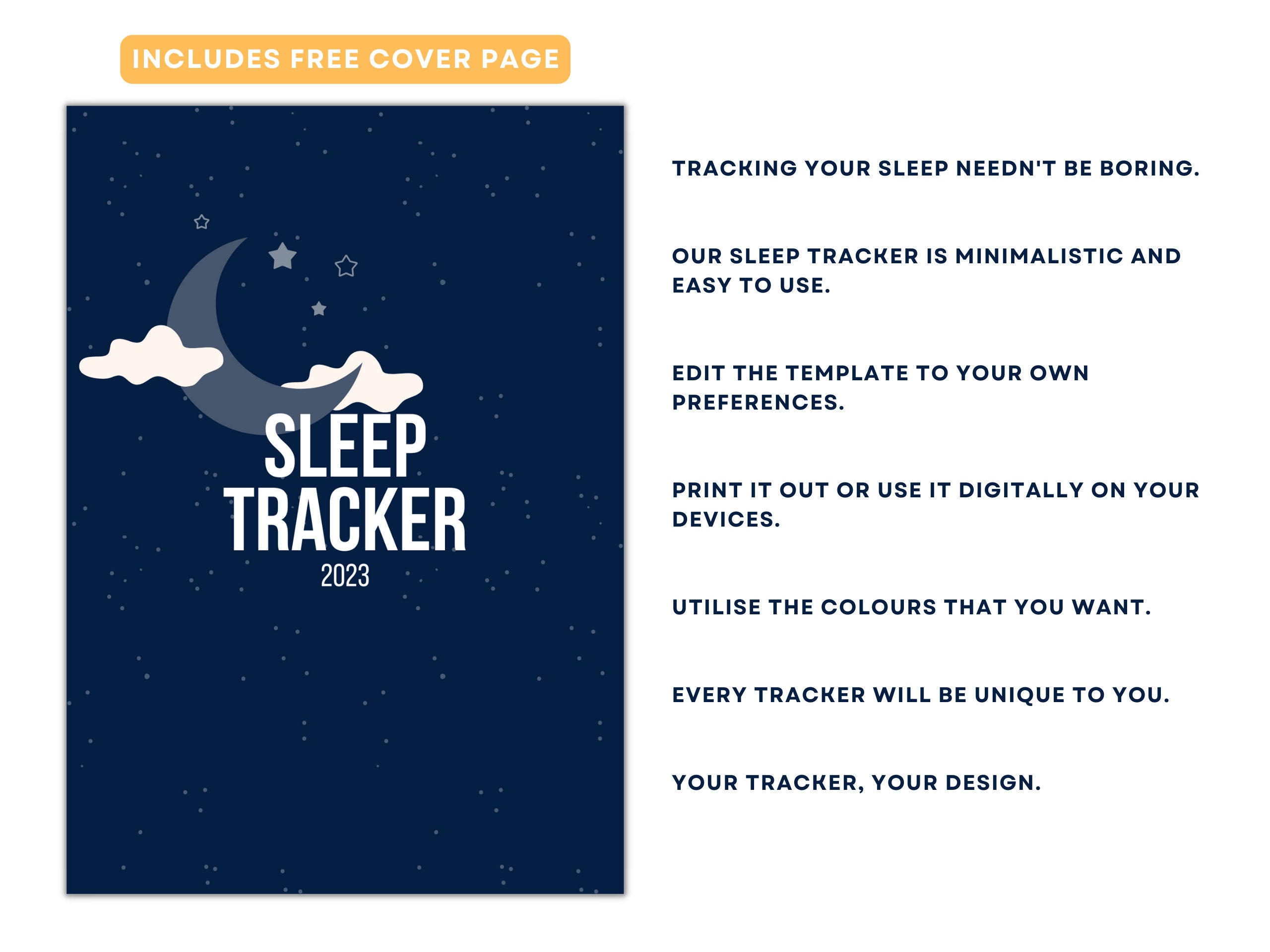 Sleep Tracker Printable/sleep Habit Tracker Planner Insert/daily ...