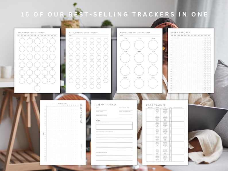 Health & Fitness Trackers Bundle Printable Pack/15 Best Selling ...