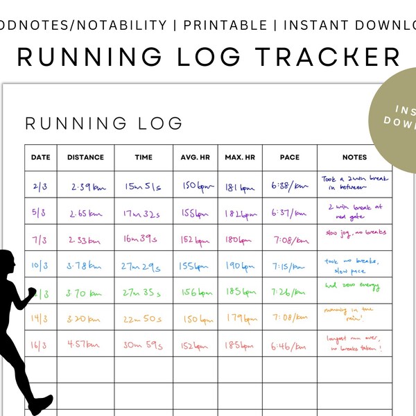 Running Log - Etsy