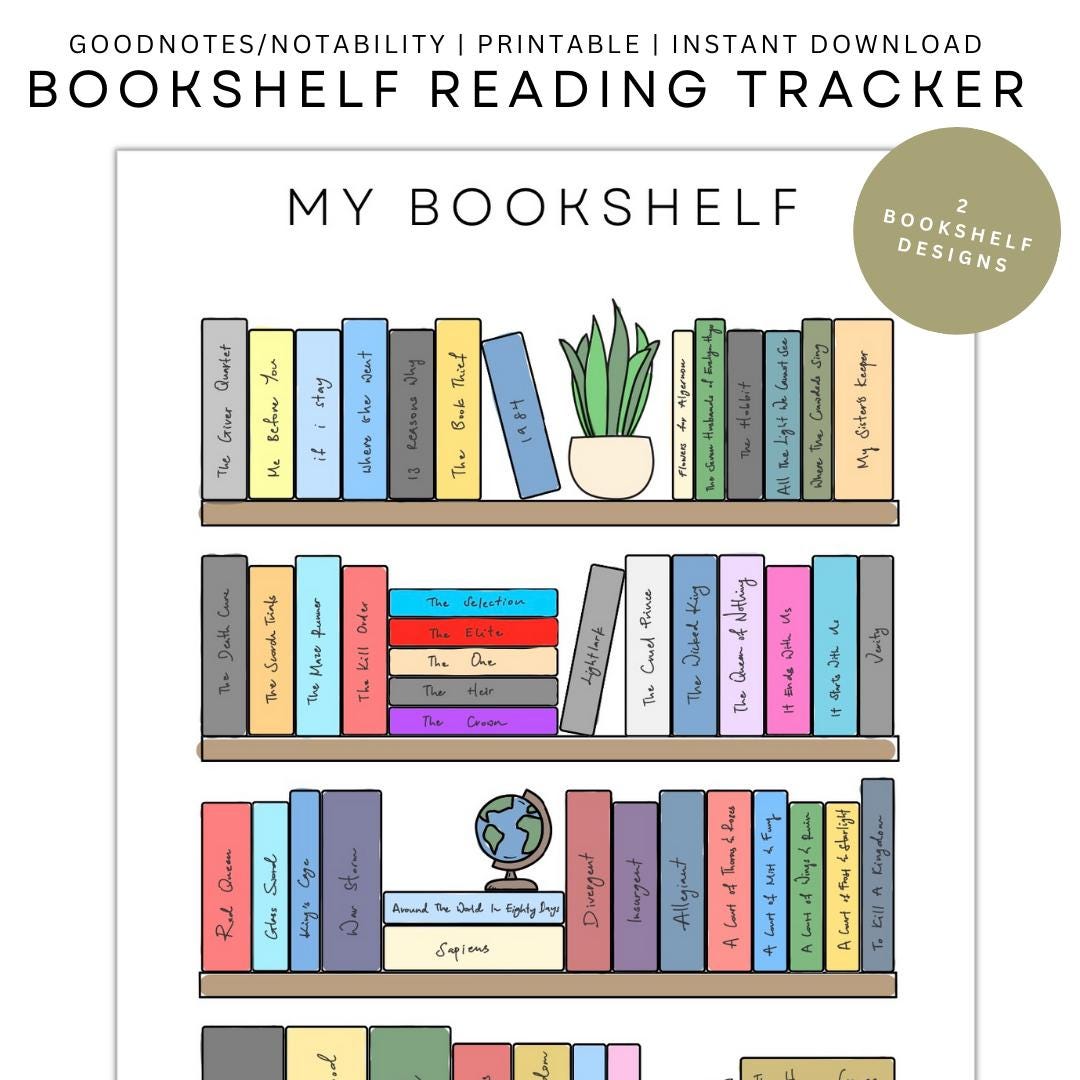 Bookshelf Reading Tracker Printable (PDF Download) - Etsy