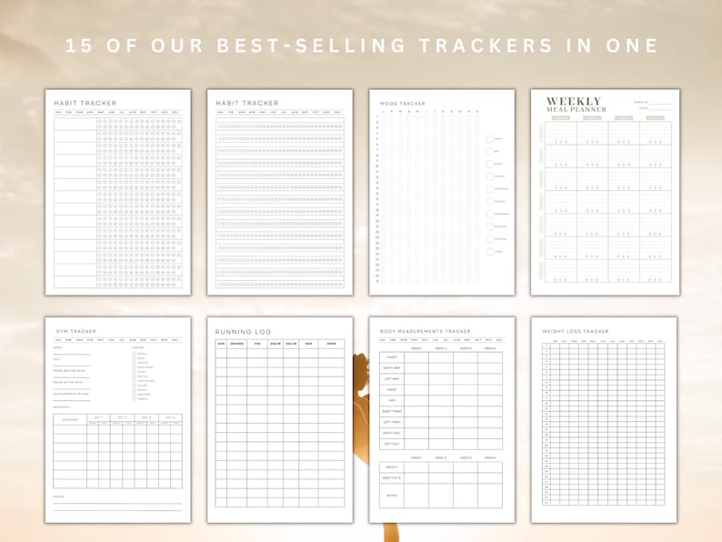 Health & Fitness Trackers Bundle Printable Pack/15 Best Selling ...