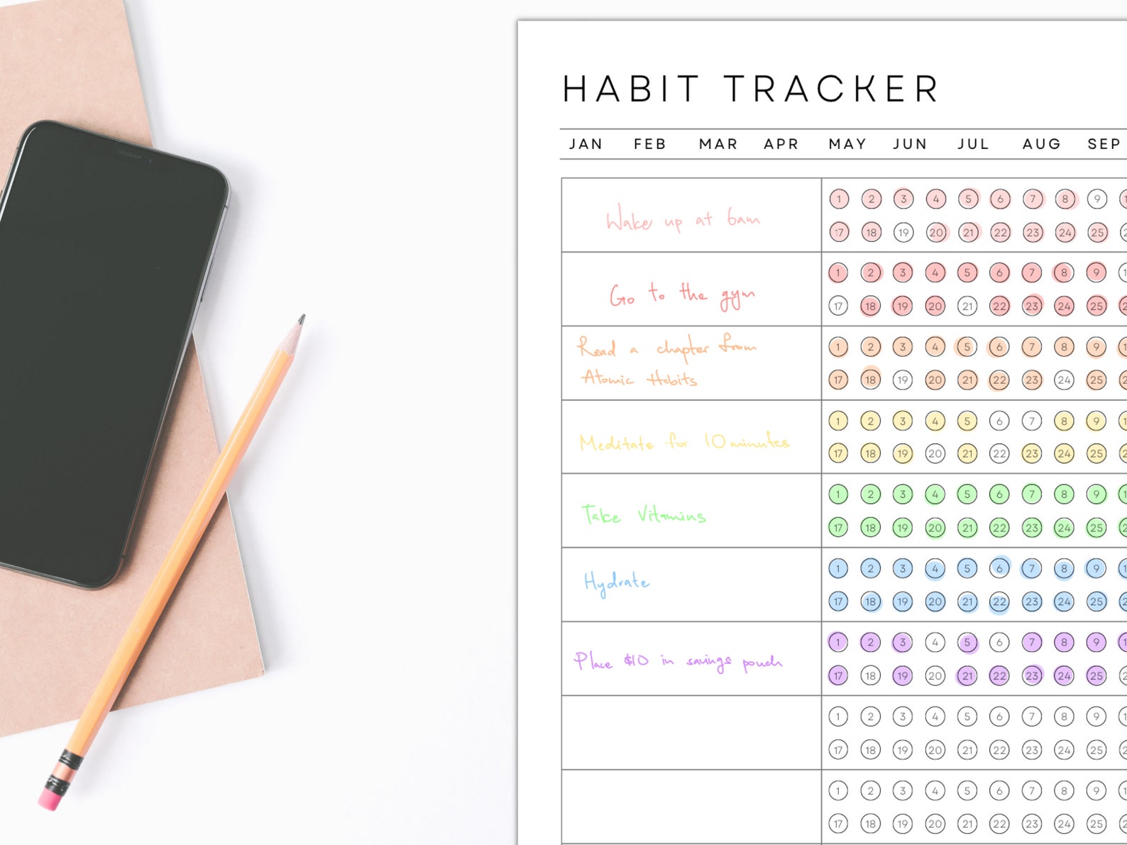 Minimalistic Daily Habit Tracker Printable/everyday Habit Tracker ...