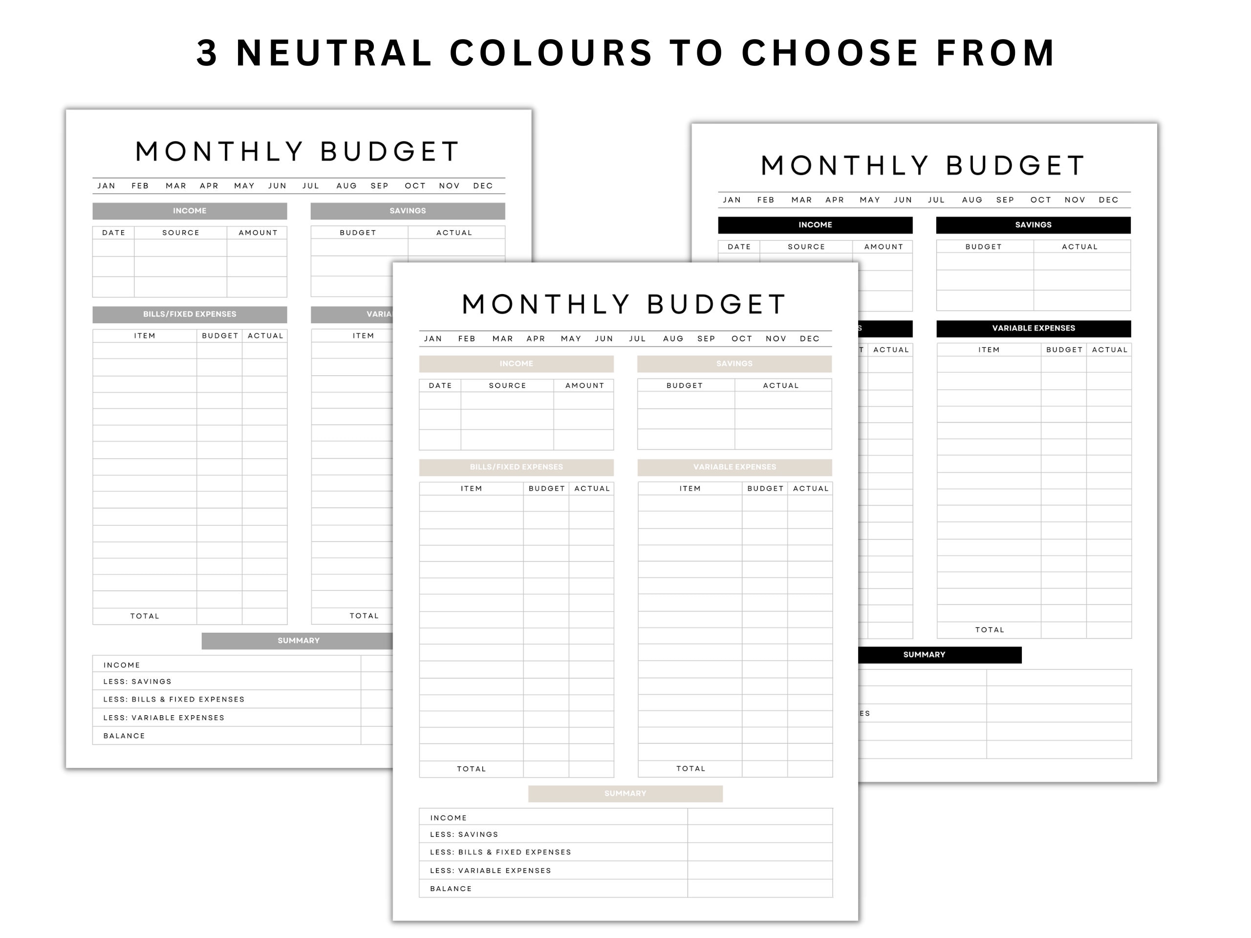 Monthly Budget Overview Planner Printable Template/budget Binder ...