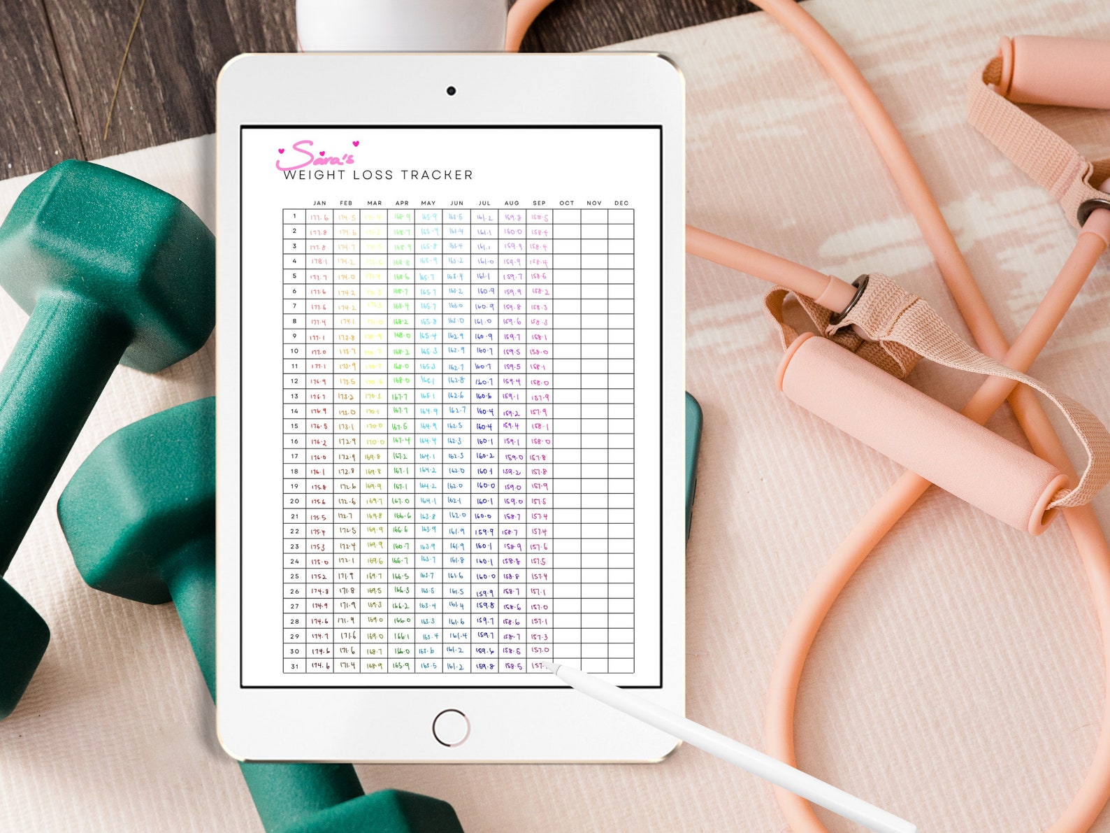 365 Days Weight Loss Tracker Minimalistic/health & Fitness Goals ...