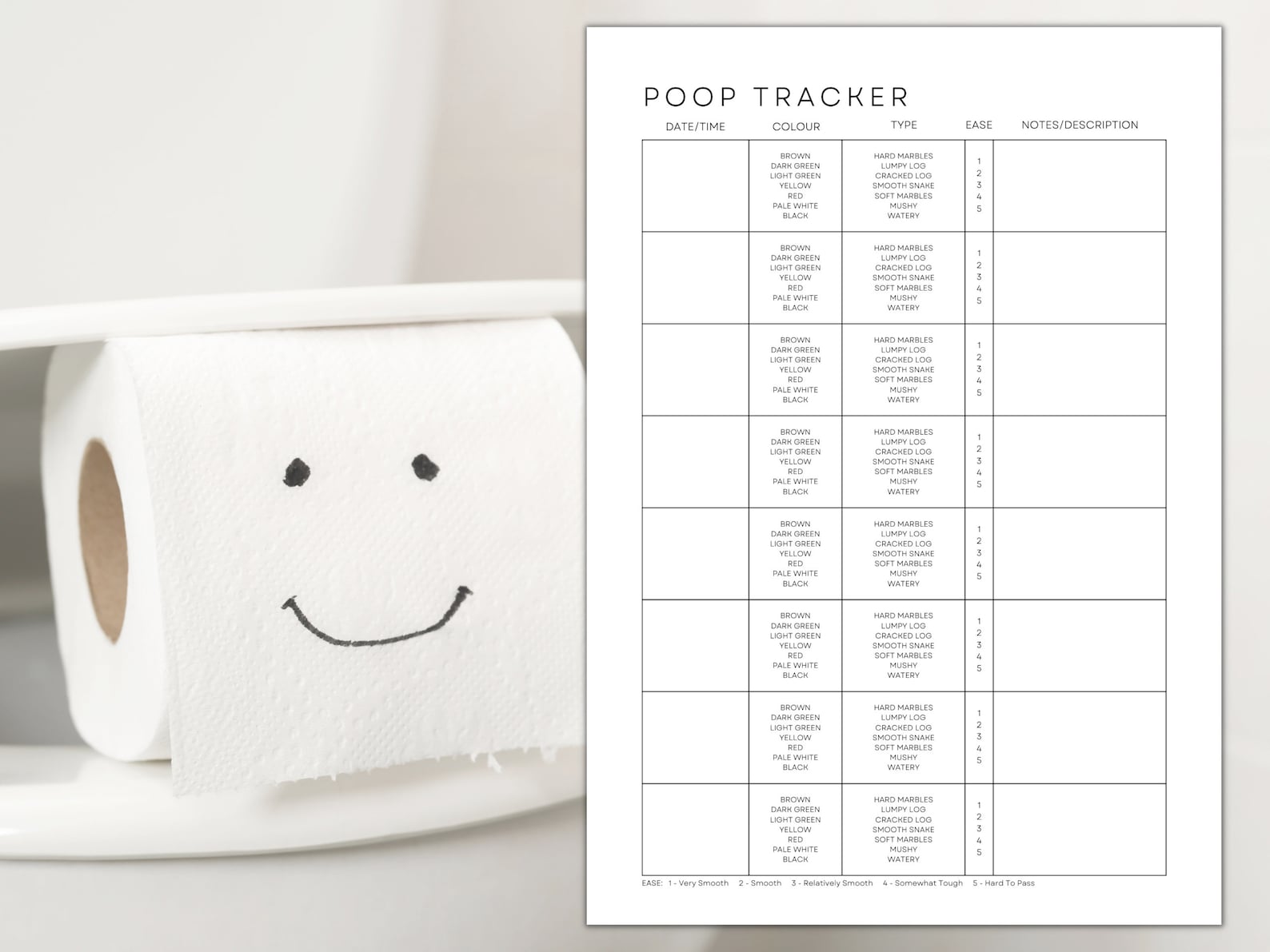 Poop Tracker Printable Sheets/bowel Movement Journal Planner/ibs Celiac ...
