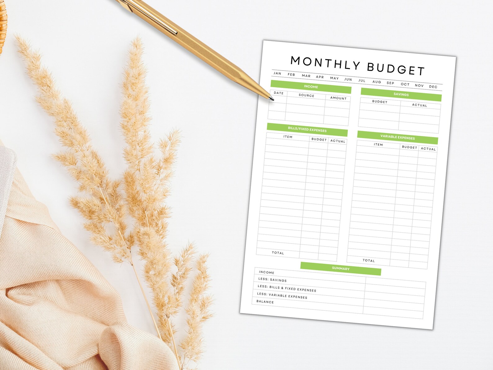 Monthly Budget Overview Planner Printable Template/budget Binder ...