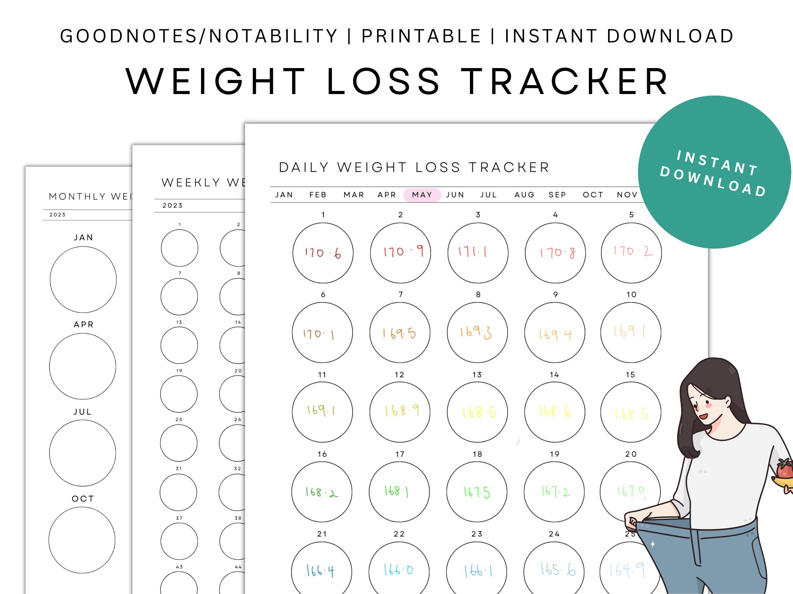 Weight Loss Tracker Printable/weight Log for Fitness & Health Goals ...