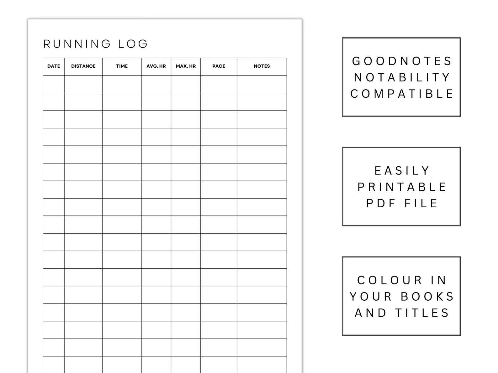 Minimalistic Running Log Printable Tracker/daily, Monthly & Yearly ...