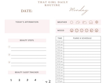 Weekly Goal Setting Planner That Girl Aesthetic - Etsy