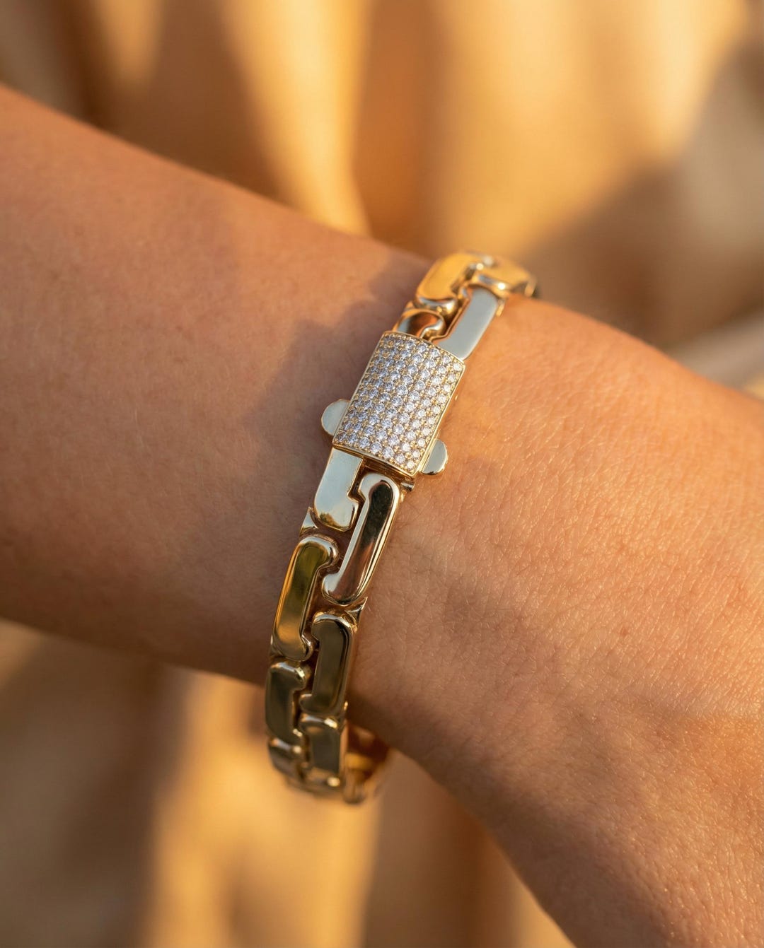 14K Gold Mariners Link Bracelet: 9MM Wide Chunky Thick Virola Chain - Etsy