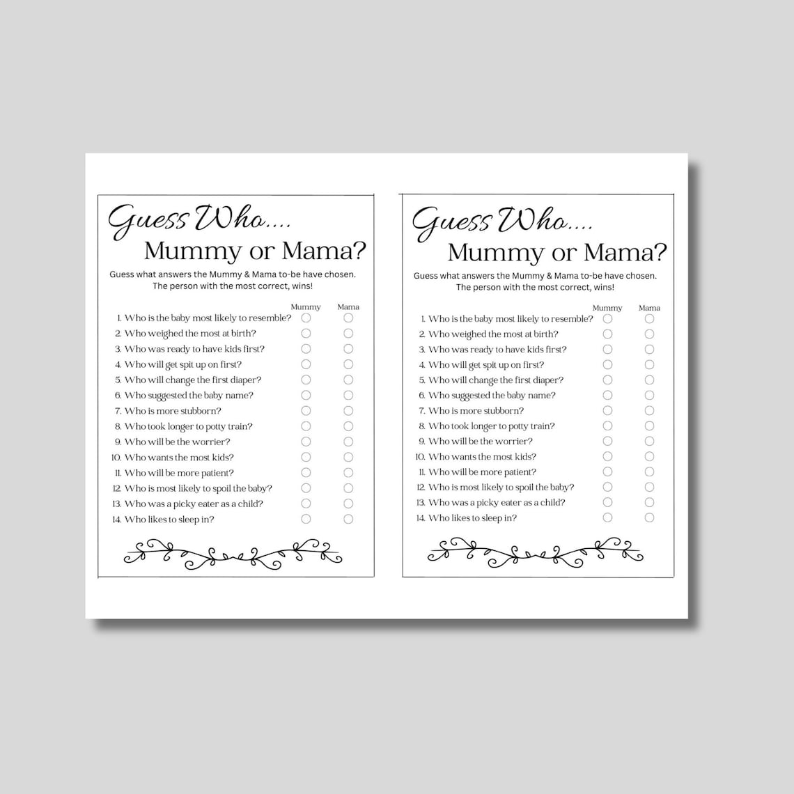 Guess Who Baby Shower Game - Etsy