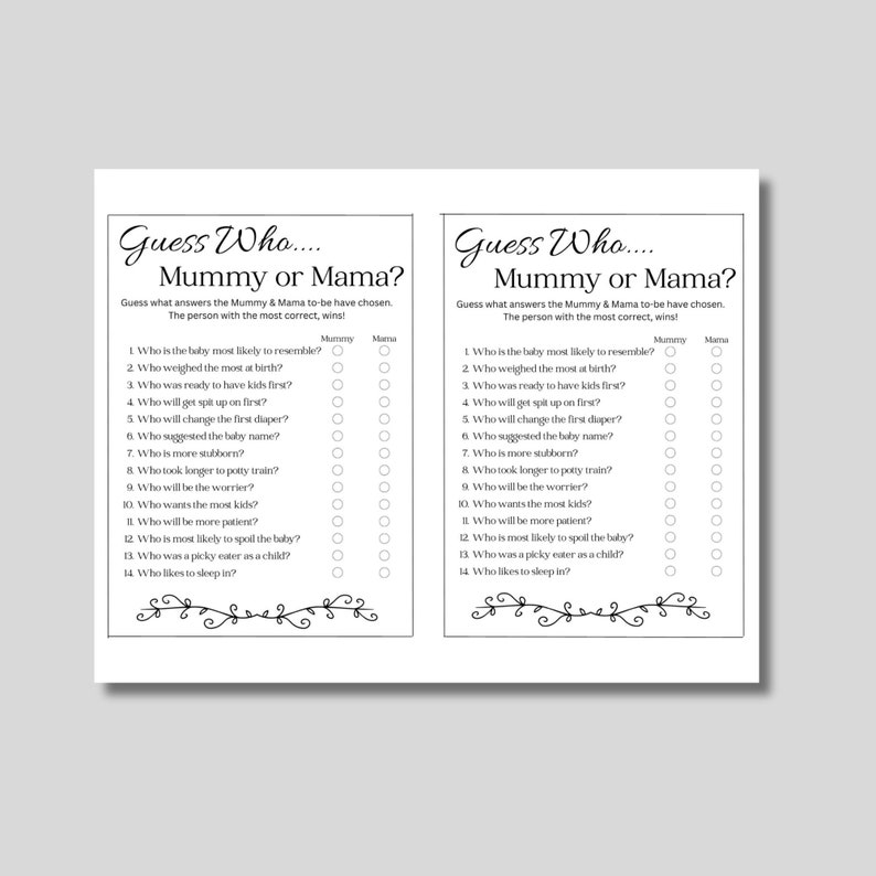 Guess Who Baby Shower Game - Etsy