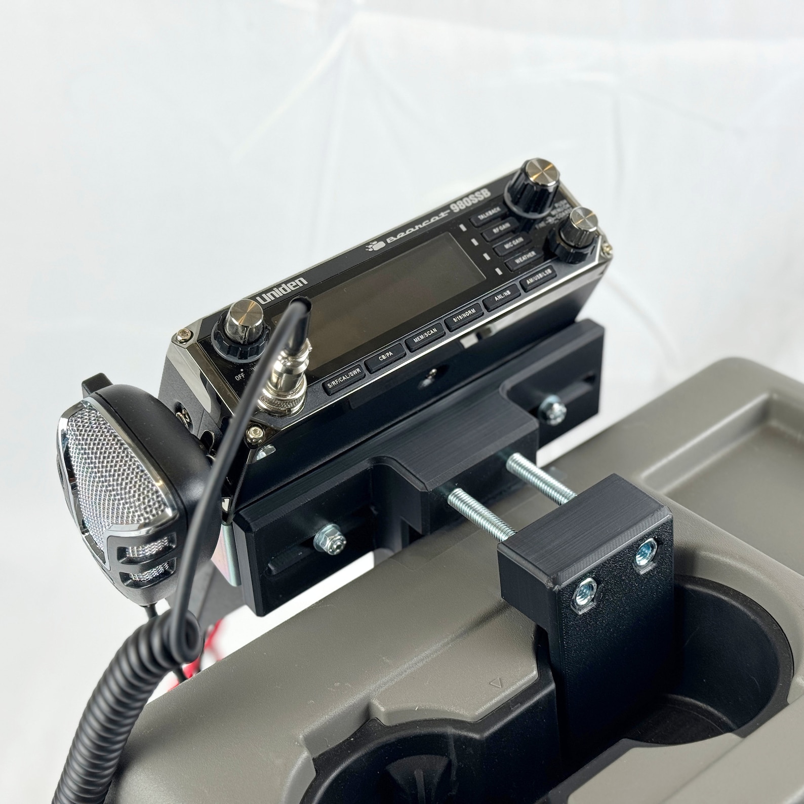 Adjustable Cup Holder Radio Mount Clamping Mount Works With CB, Ham ...