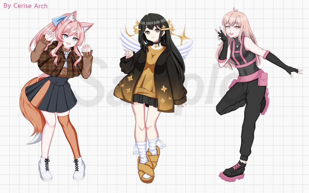 Custom Anime Commission Art Digital (full Body Character) - Etsy