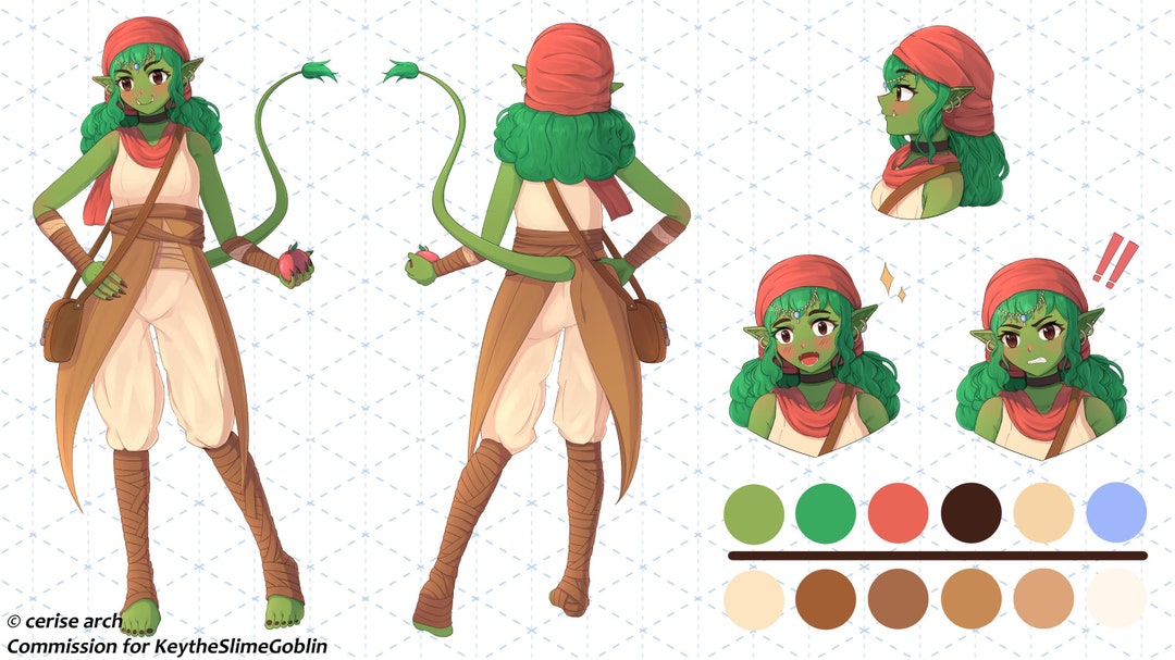 Custom Detailed Character Ref Sheet Commission for Your OC or Vtuber - Etsy
