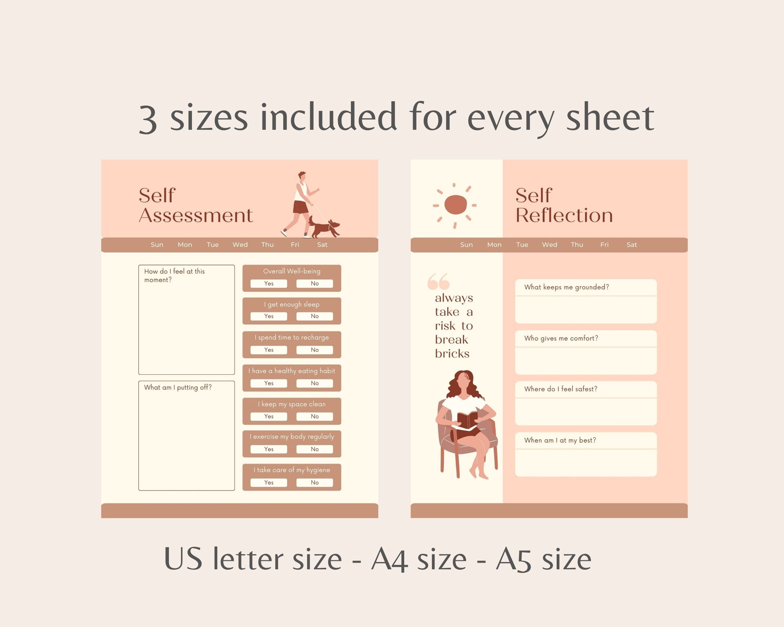 Self-care Assessment Checklist for Mental Health and Wellness, Self ...