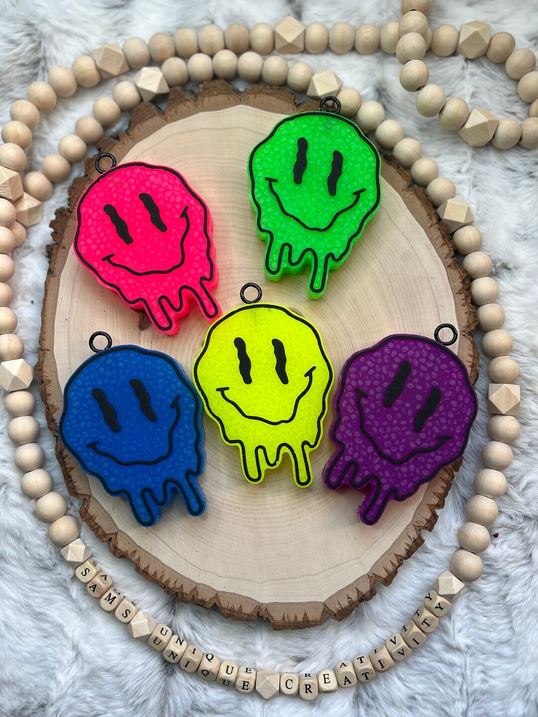 Neon Dripping Smiley Face Freshie - Etsy