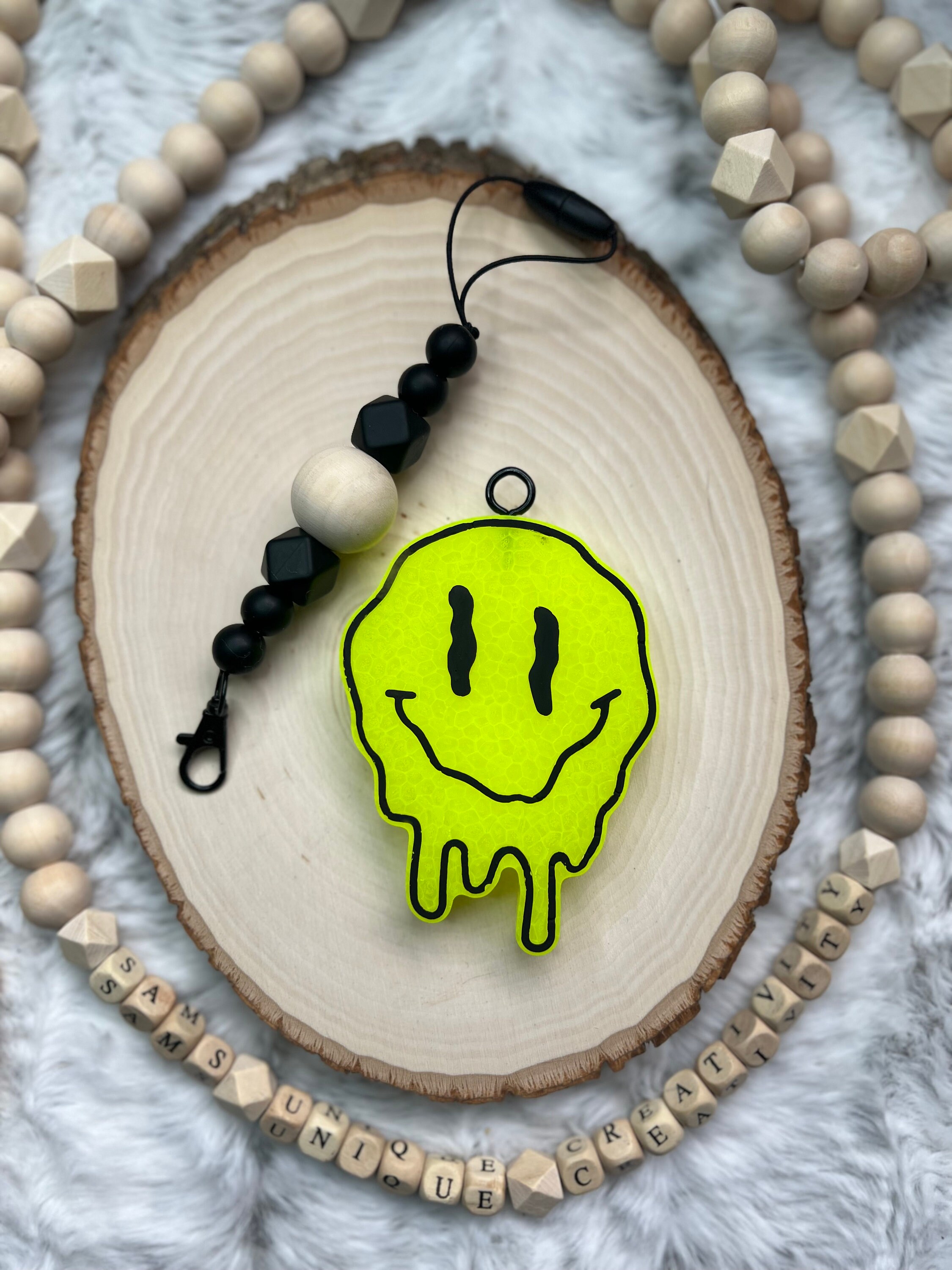 Neon Dripping Smiley Face Freshie - Etsy