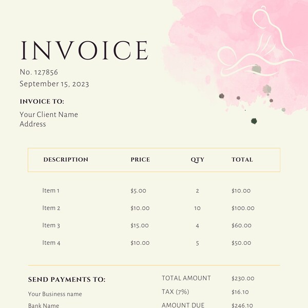 Invoice - Etsy Invoice - Etsy
