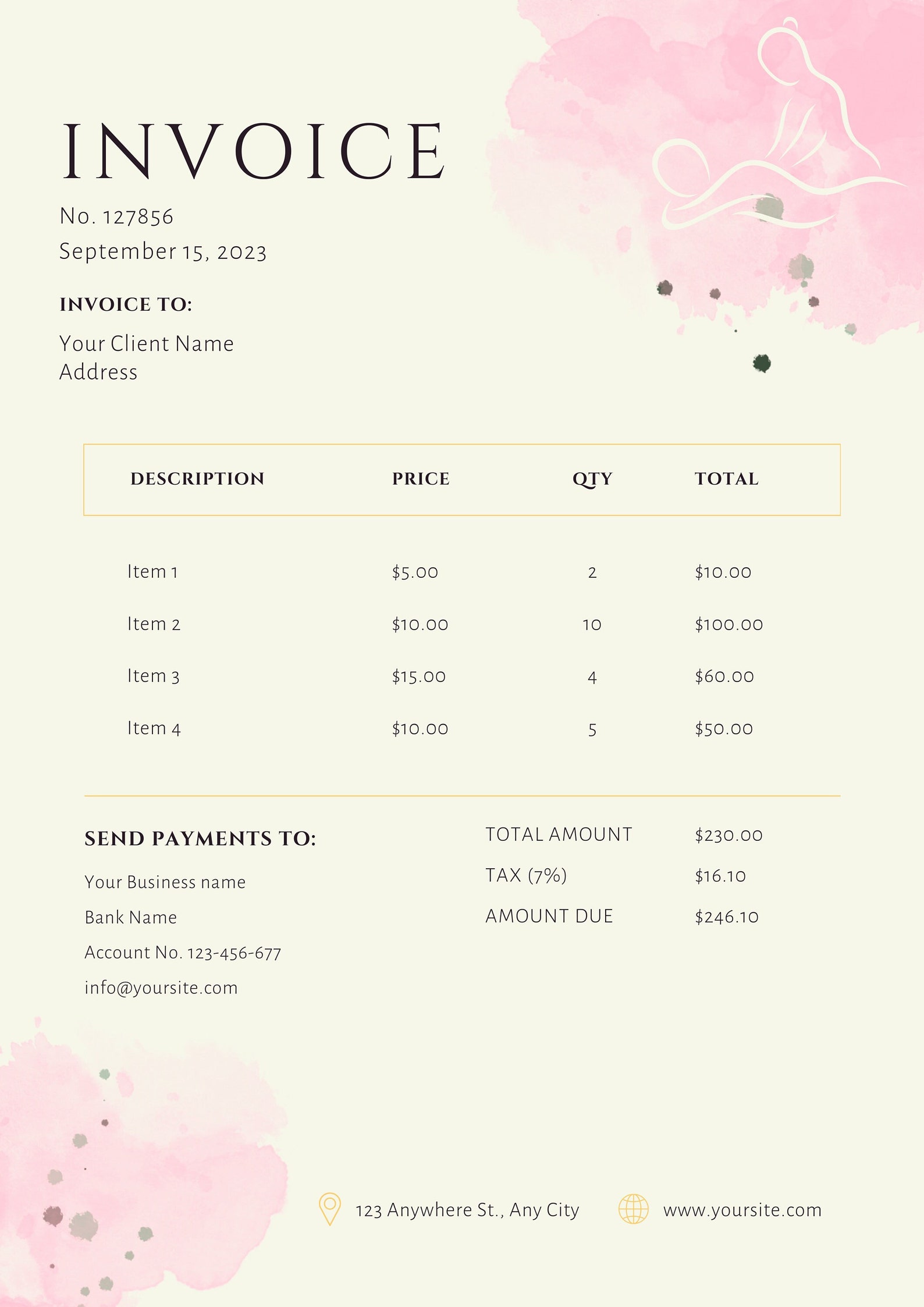 Massage Service INVOICE Template Printable PDF - Etsy Massage Service INVOICE Template Printable PDF - Etsy
