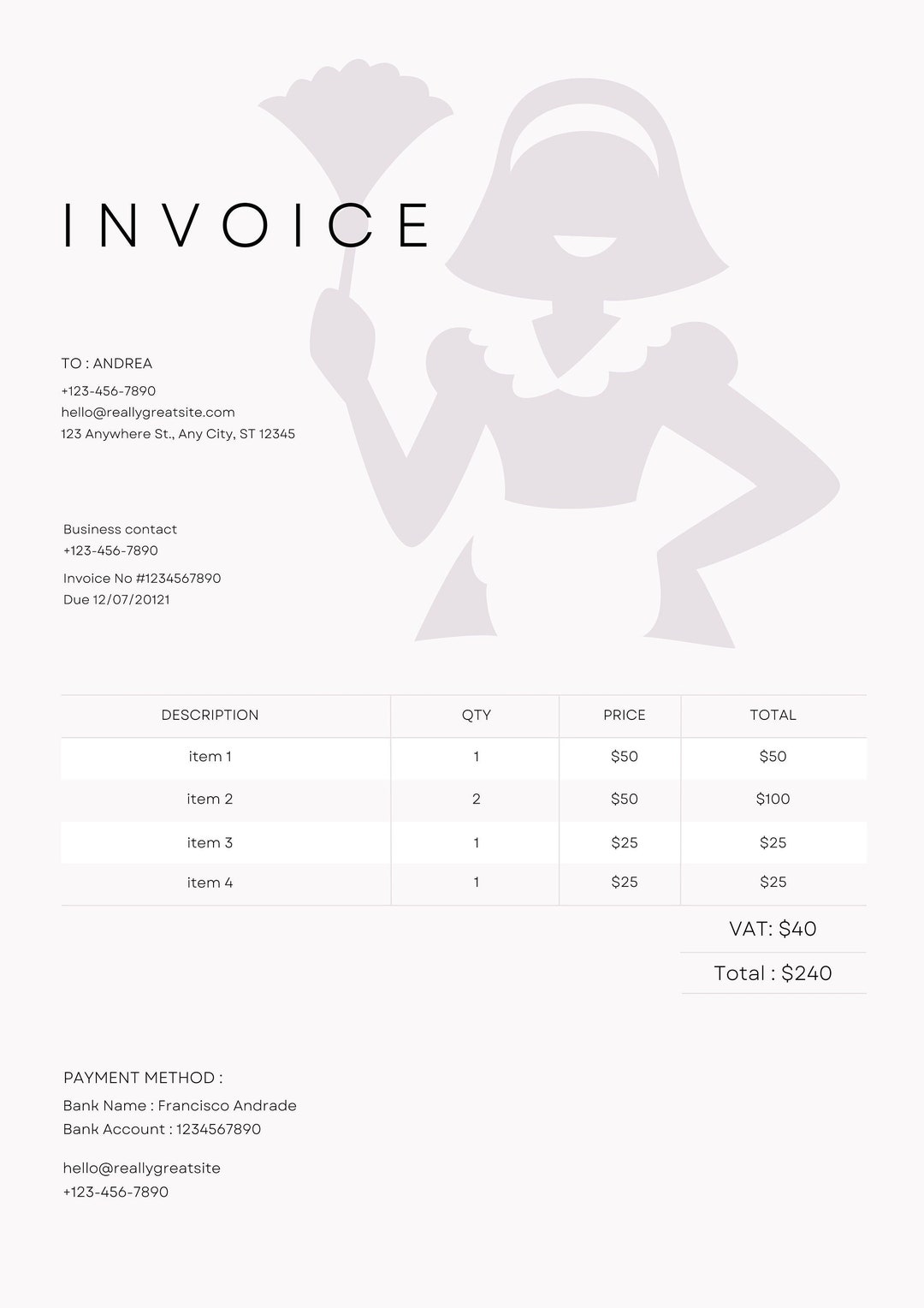 Cleaning Service INVOICE Template Printable PDF - Etsy