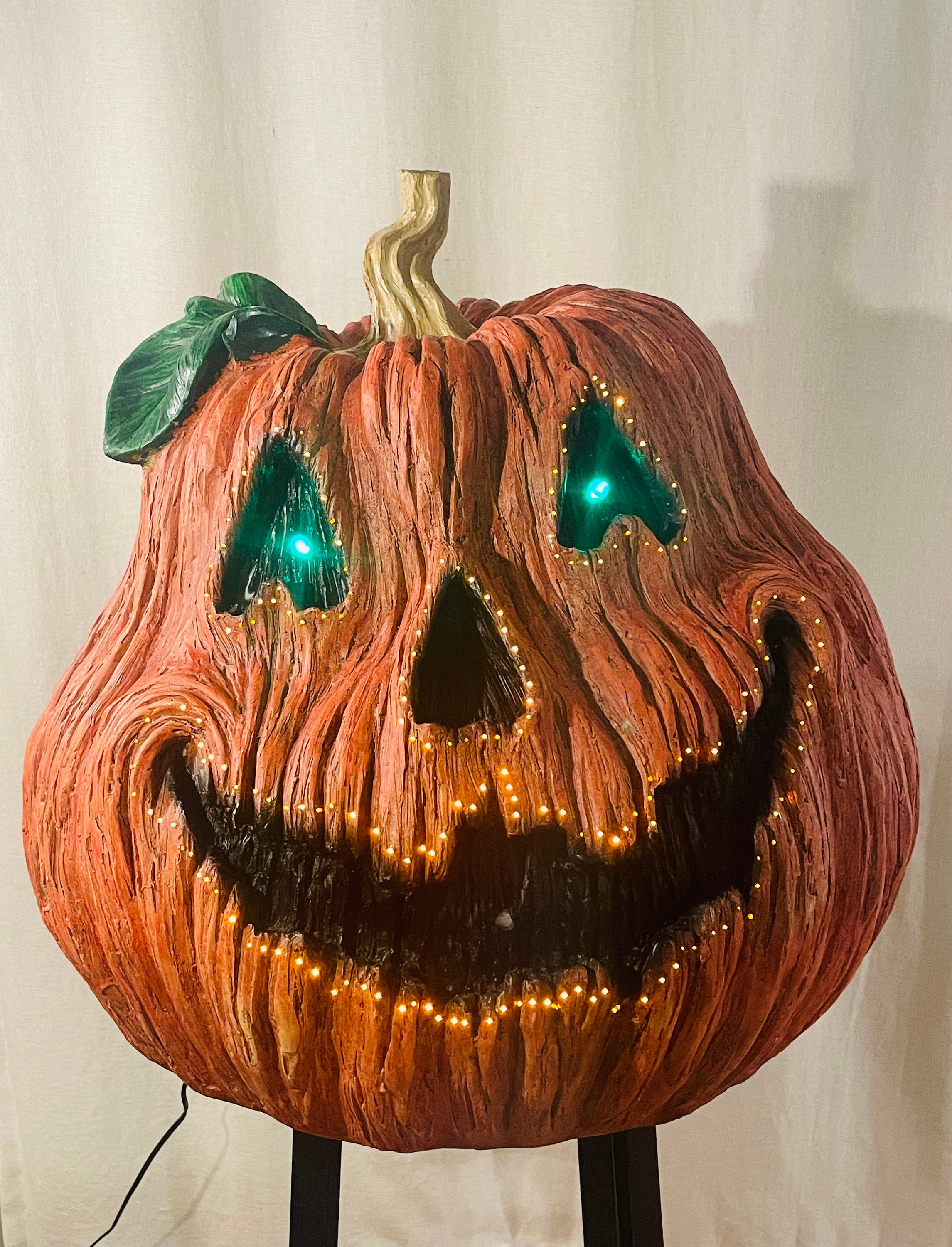 Fiber Optic Halloween Pumpkin Prop W/ Motion Activated Music - Big 20 ...
