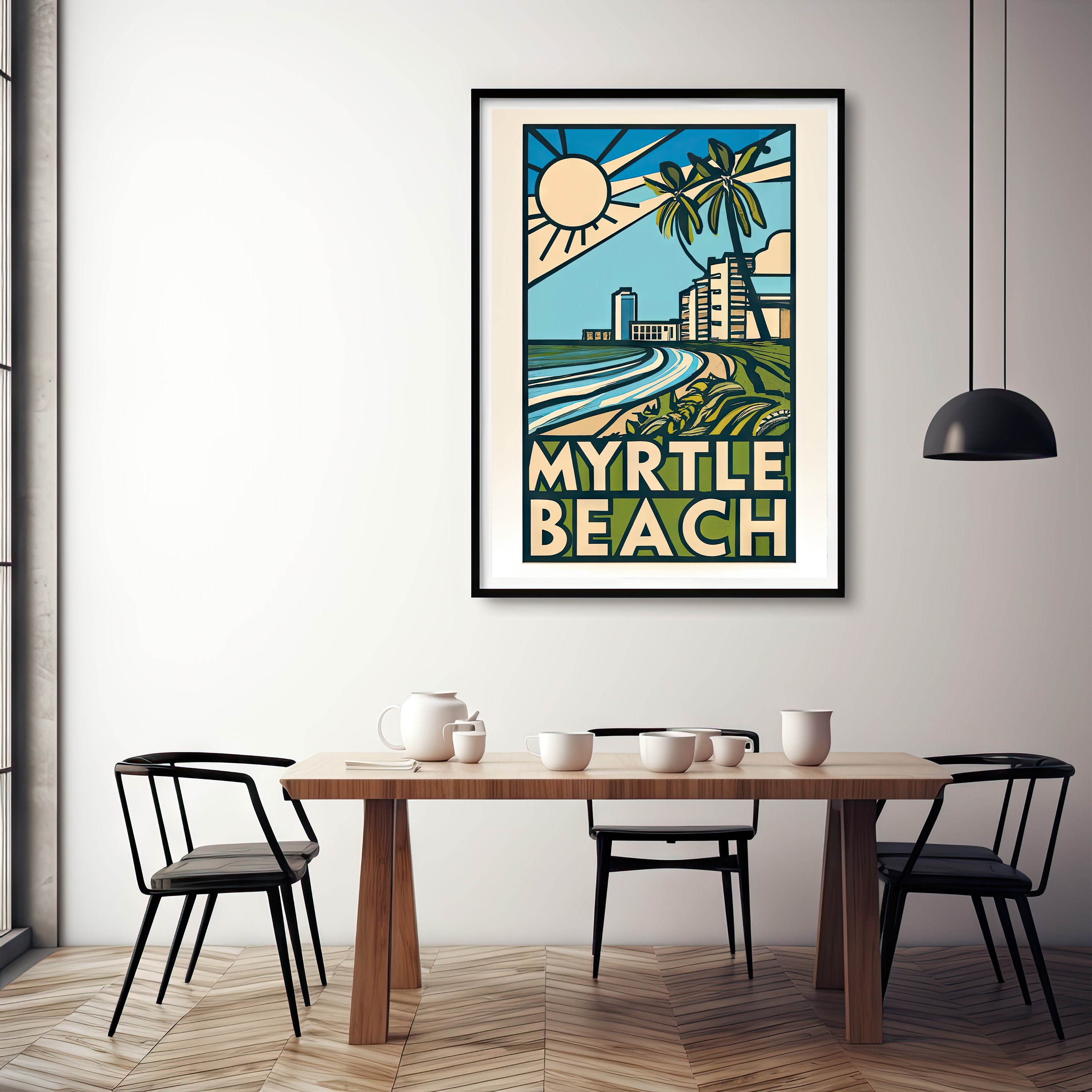 Myrtle Beach Poster Myrtle Beach Art Print Myrtle Beach SC - Etsy