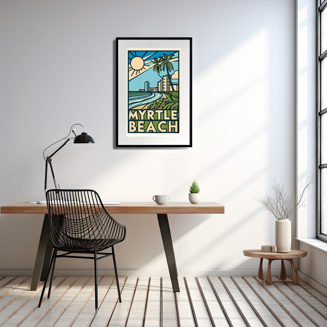 Myrtle Beach Poster Myrtle Beach Art Print Myrtle Beach SC Sketch ...