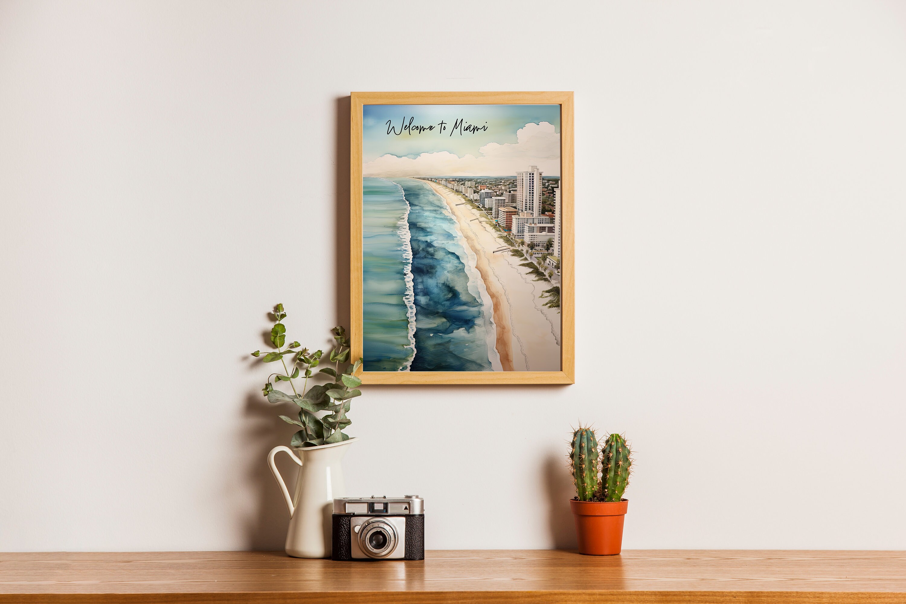 Miami Beach Minimalist Art Print Miami Beach Minimalist Art Sketch ...