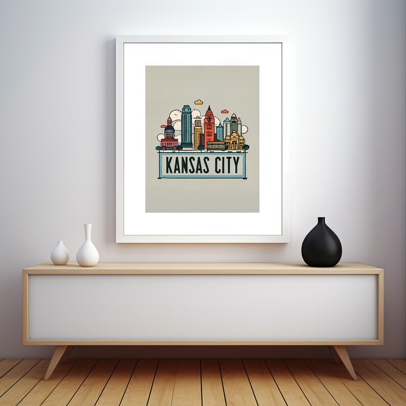 Kansas City Poster Kansas City Wall Art Kansas Minimalist Art Print ...