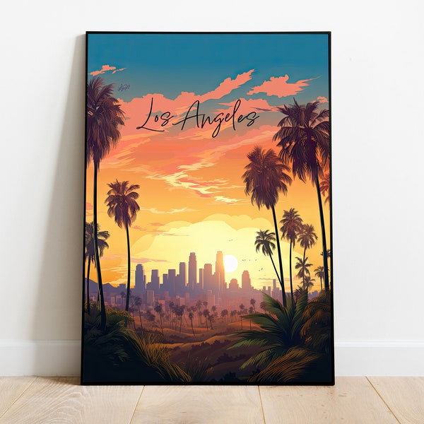 Los Angeles Skyline Drawing - Etsy