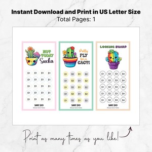 A6 Funny Kawaii Cactus Mini Savings Challenge, Money Savings Challenge ...