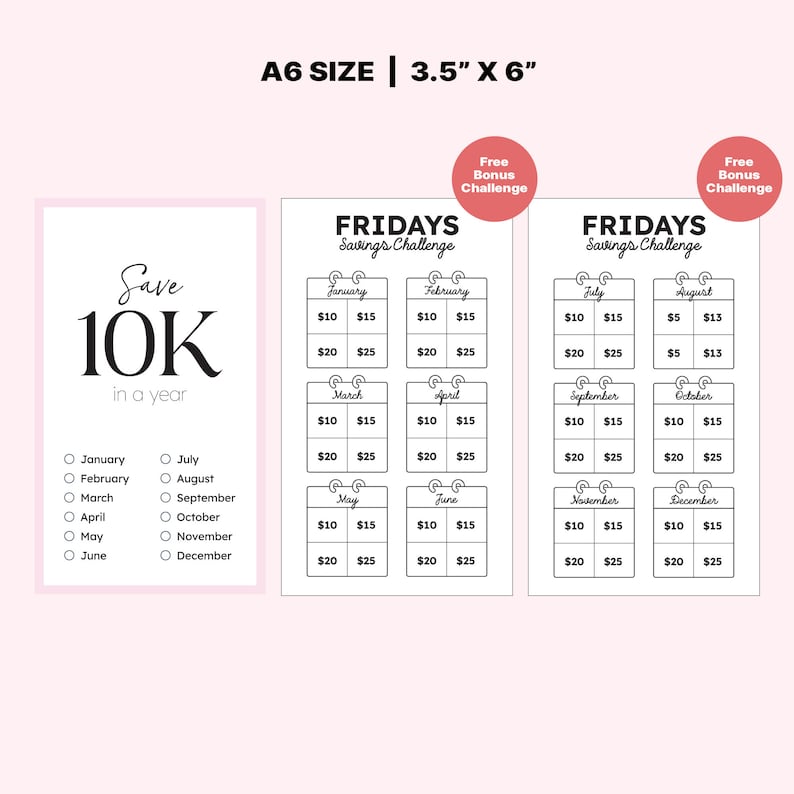 10k Printable Savings Challenge Bundle, Save 10000 a Year, 10k Savings ...