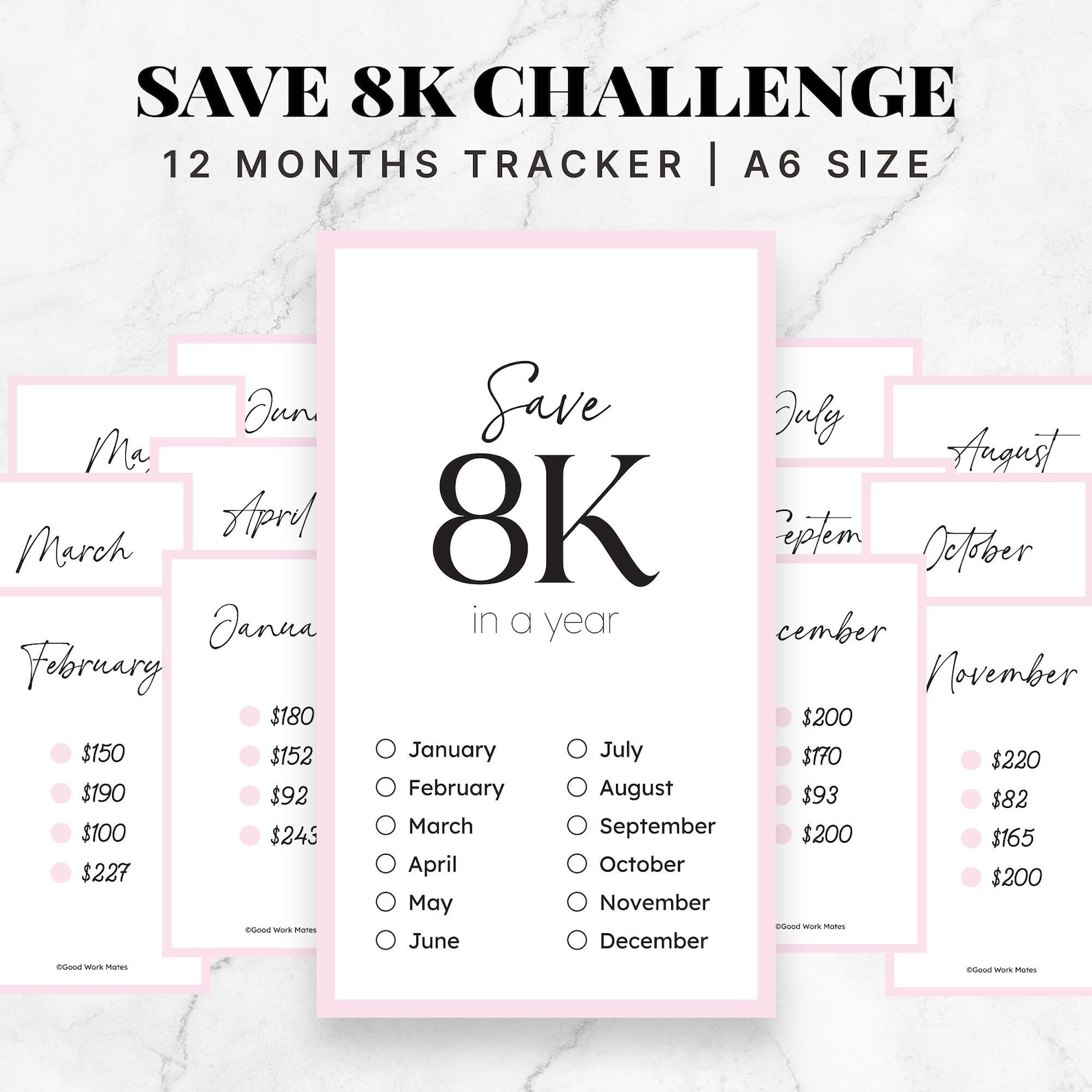 8K Budget Savings Challenges, Save 8000 a Year, 8k Savings Challenge ...